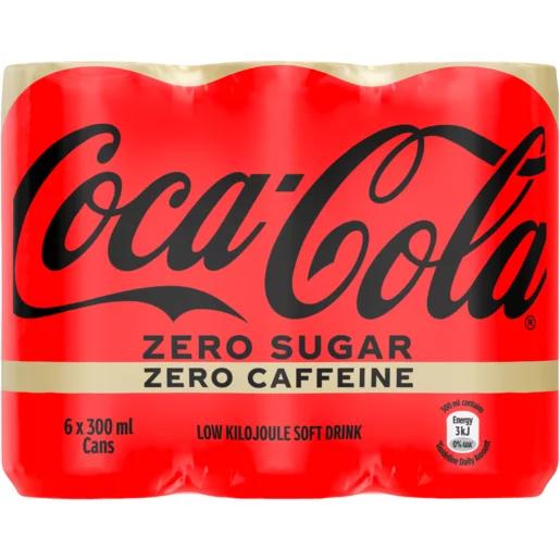 Coca-Cola Zero Sugar Zero Caffeine Soft Drink 6 x 300ml - Check That!