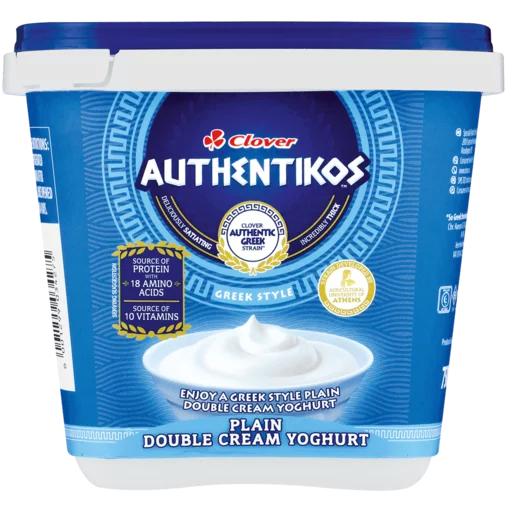Clover Authentikos Greek Style Plain Double Cream Yoghurt 750g - Check ...